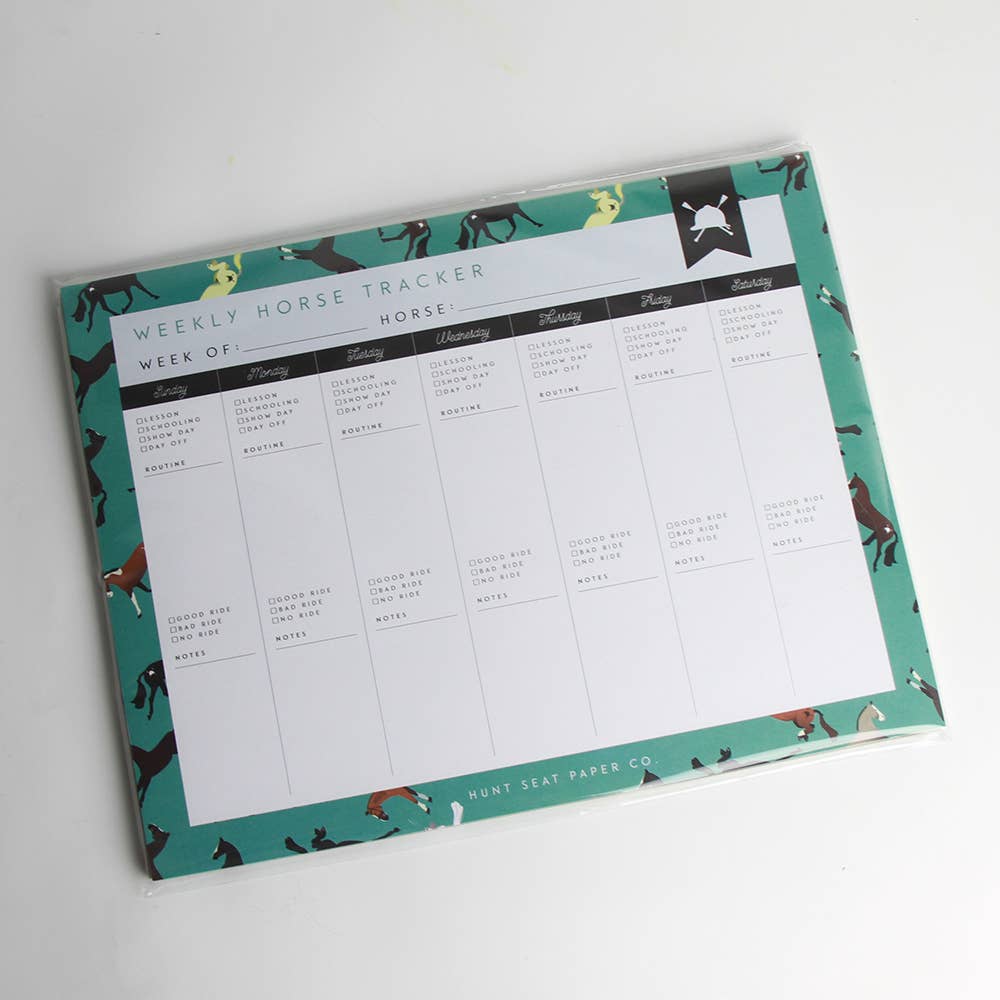 Horse Tracker 8" x 11" Equestrian Weekly Planner Deskpad | Two Hearts ...